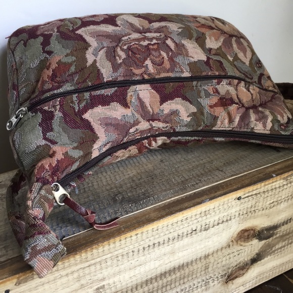Bags | Vintage Floral Canvas Tapestry Shoulder Bag | Poshmark